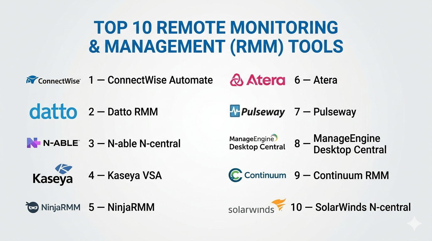 Top 10 Remote Monitoring & Management (RMM) Tools: Features, Pros, Cons ...