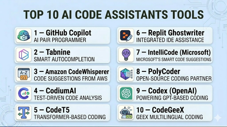 Top 10 AI Code Assistants: Features, Pros, Cons & Comparison – My ...